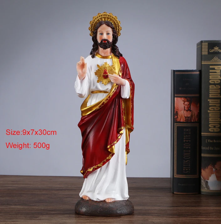 Resin Jesus Sacred Heart Crucifixion Cross Resin Crafts Ornament ...
