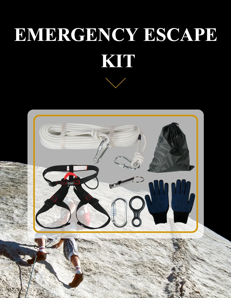 High Rise Wire Rope Safety Rope Earthquake Emergency Rescue Kit Fire ...