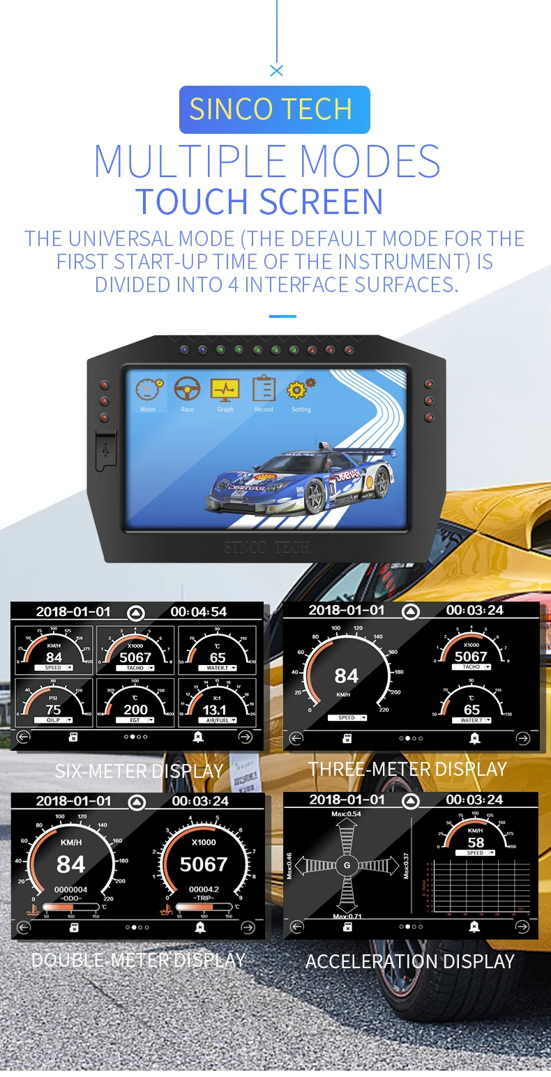 DO909 Race Dashboard Customize 7inch Universal ODO Cluster for Car ...