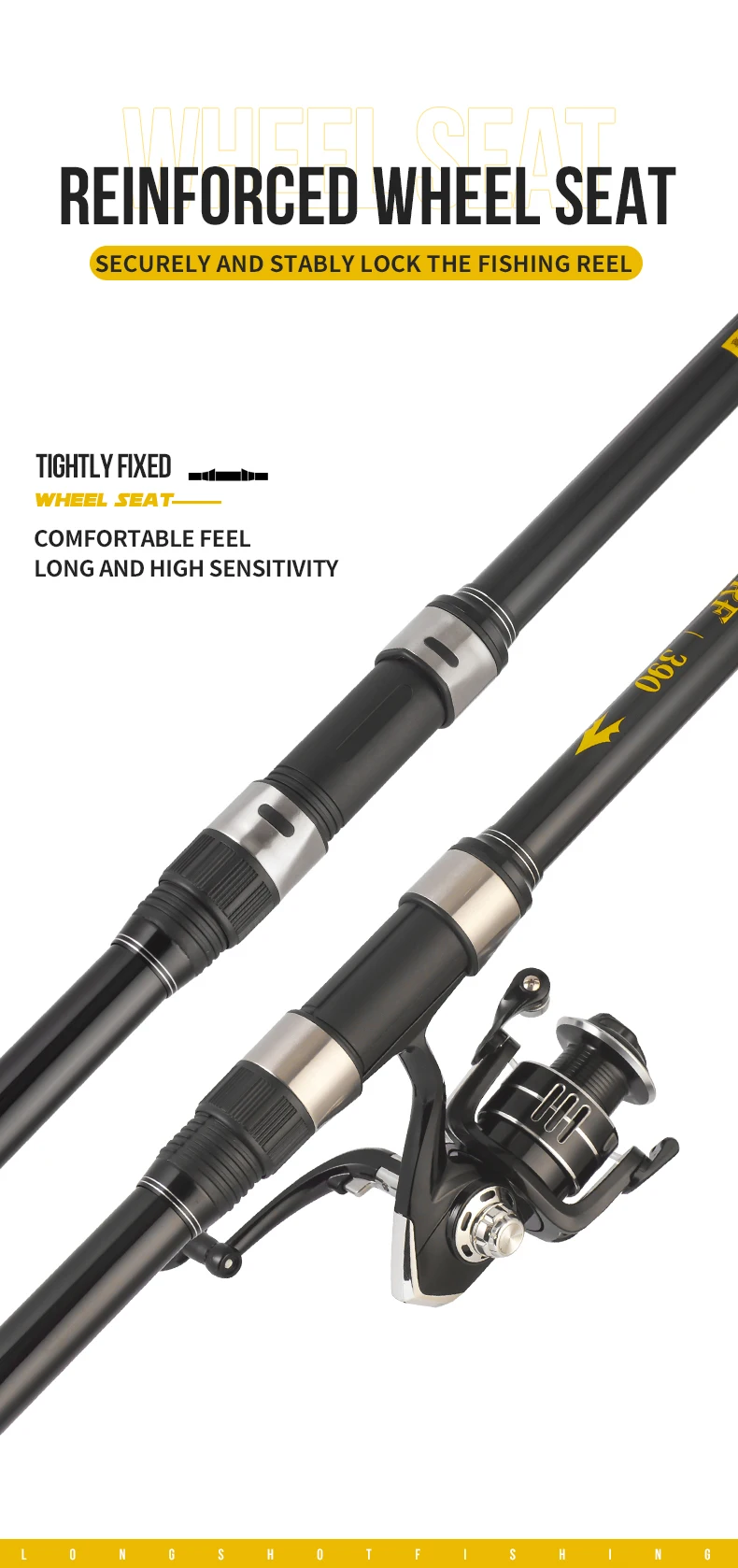 DN 3.6m 3.9m 4.5m Carbon Fiber Saltwater Telescopic Pole