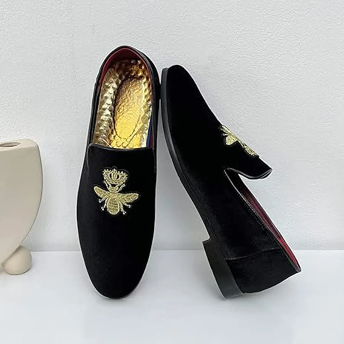 Men's Luxury Velvet Penny Loafer Shoes Noble Slip-on Suede Loafers ...