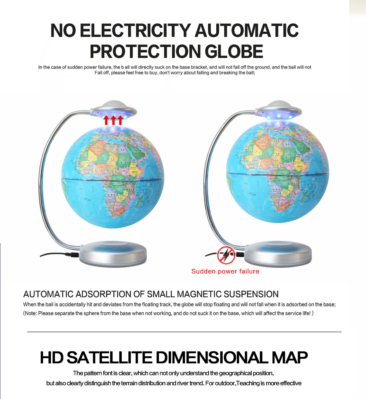 Magnetic Levitation 8 "globe Luminous Constellation Ball Small Night ...