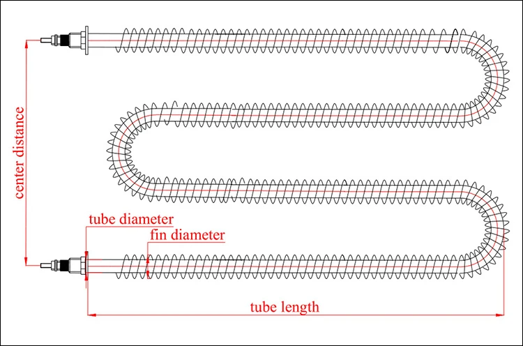 1kw 2kw Finned Heater Air Tubular Heater Electric Oven Heater Heating ...