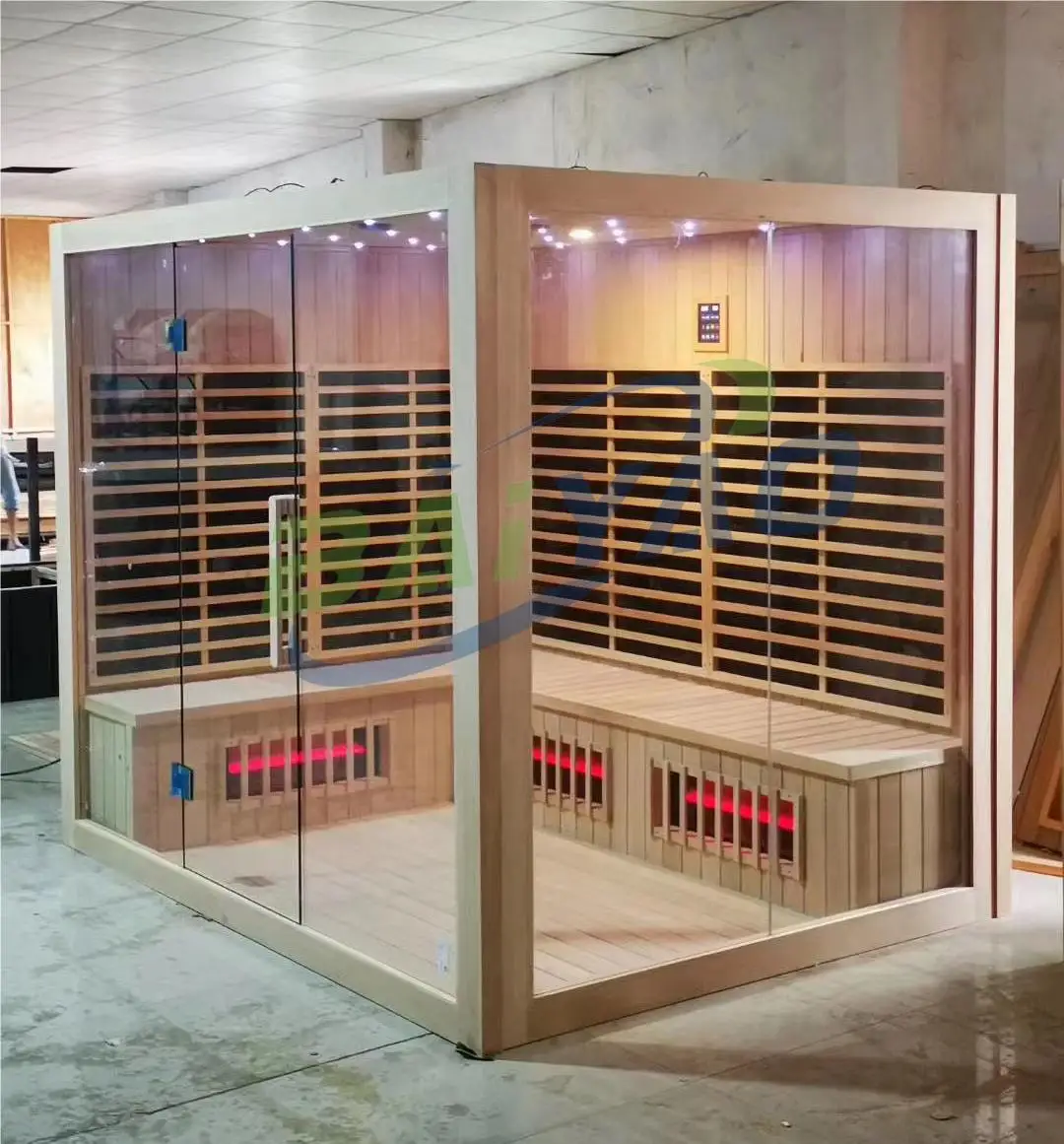Baiyao Customized Size Sauna Rooms - Solid Wood Red Cedar