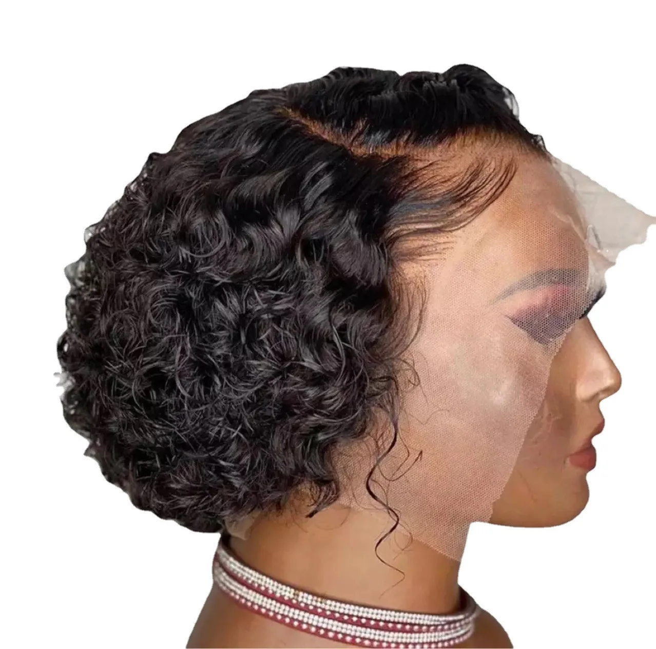 Wholesale 2023 New Natural Black Short Curly Pixie Wig Aligned Raw ...