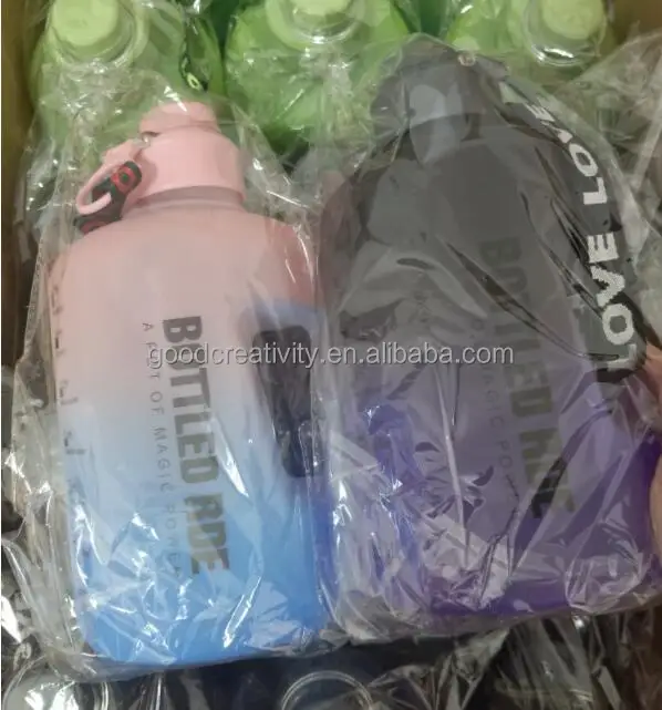 2022 Fba 2l Bpa Free Plastic Gradient Color Water Bottles Sports Water ...