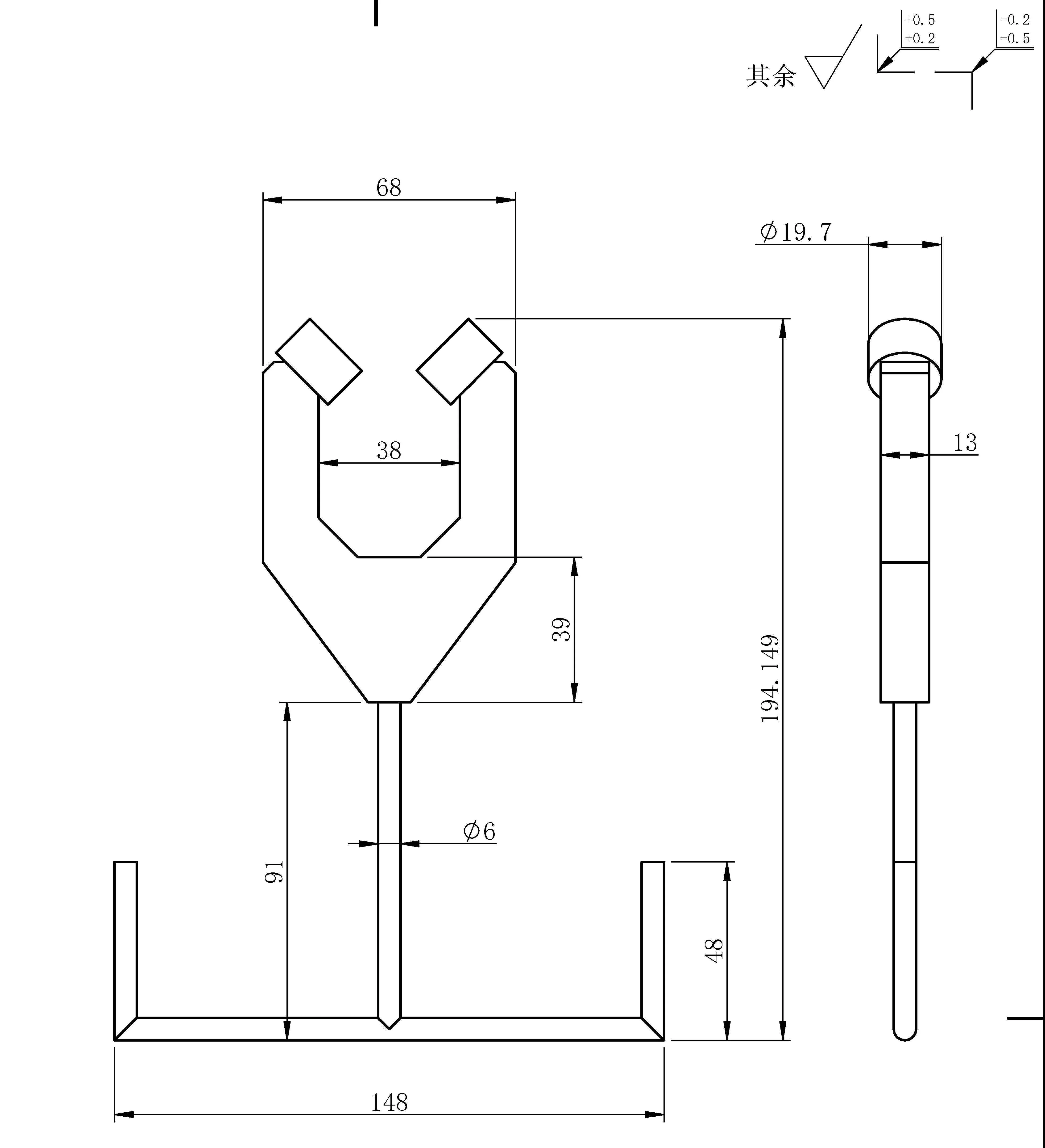 60073545 Wire Harness Bundle Cable Hoop Hook for Clamping
