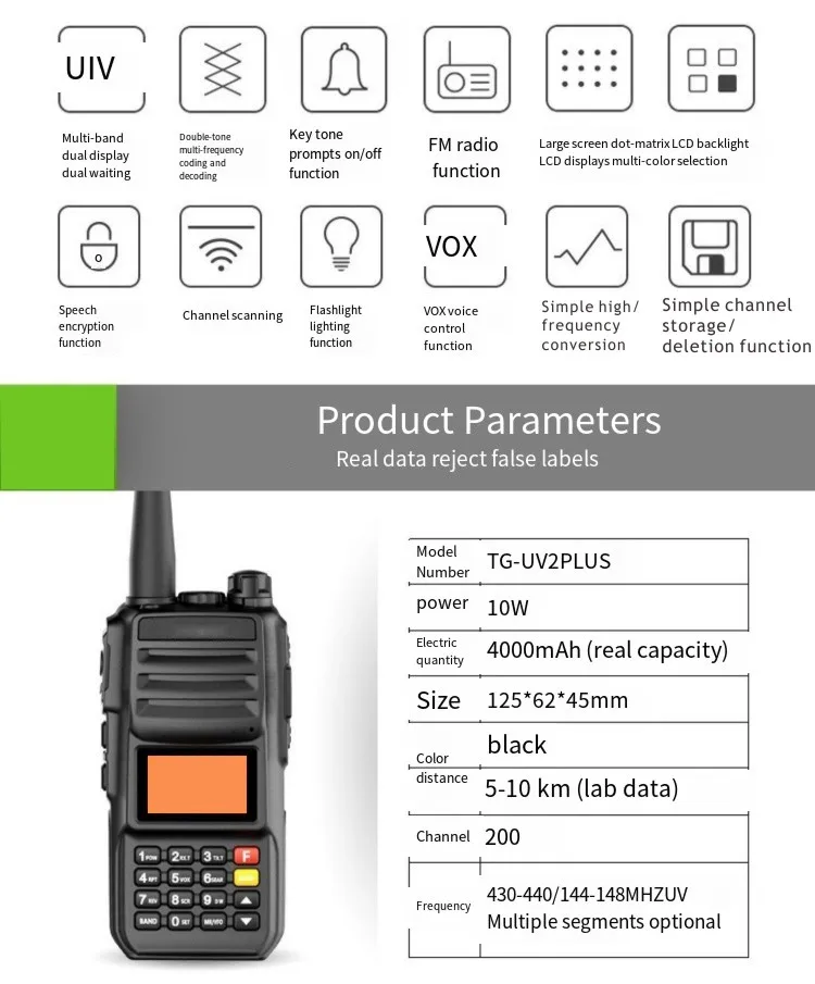 Approved Vhf Uhf Security Guard Equipment Two Way Radio Wholesale-- 10w ...