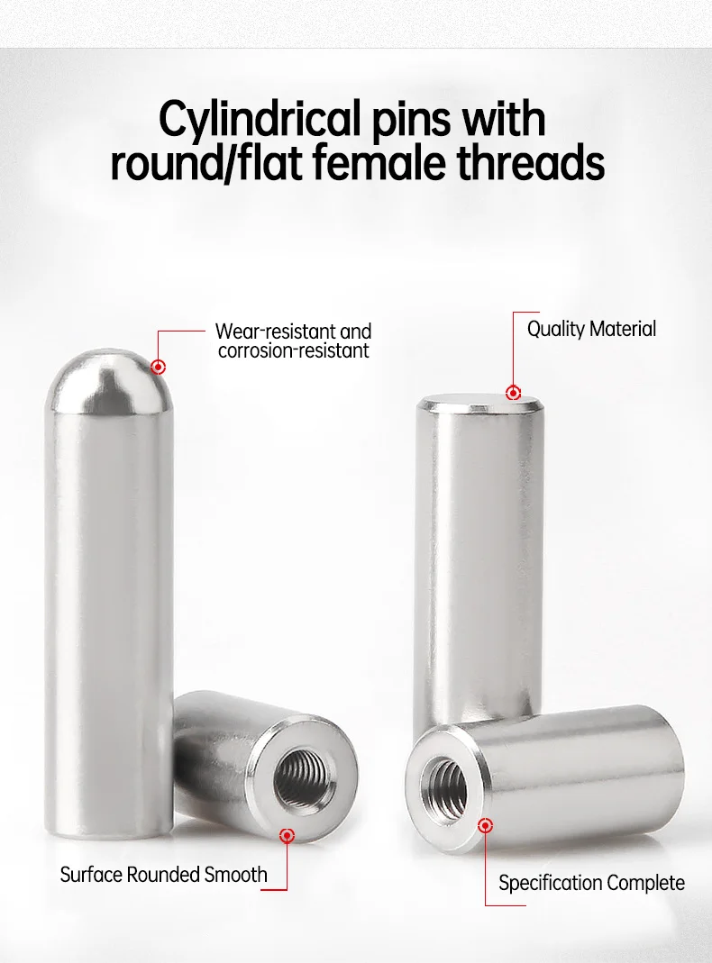 Stainless Steel Threaded Dowel Pins for Metal & OEM/ODM | Wholesale