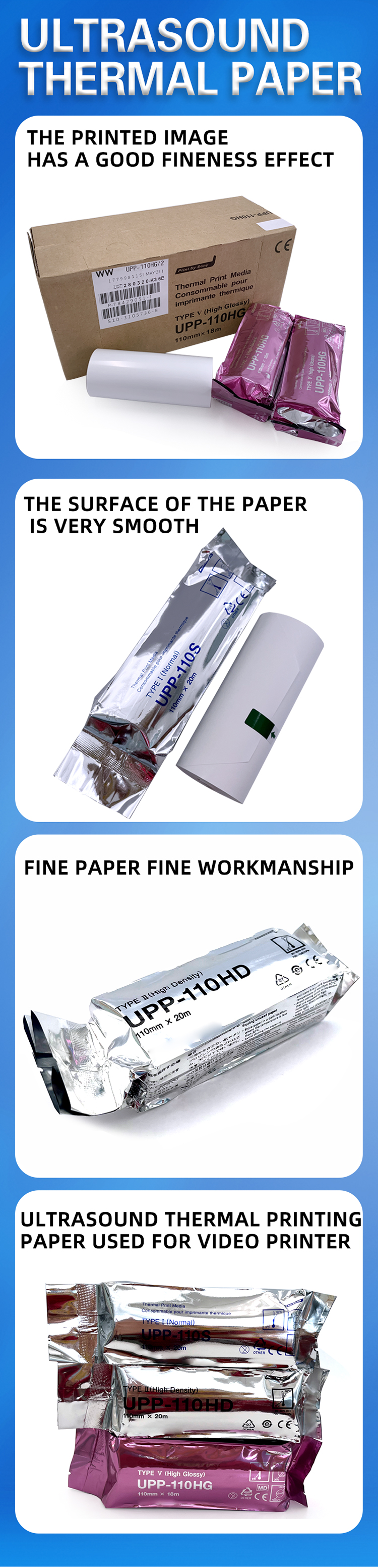 OEM Customize Size and Packing Ultrasound Paper UPP-110HG 110S| Alibaba.com