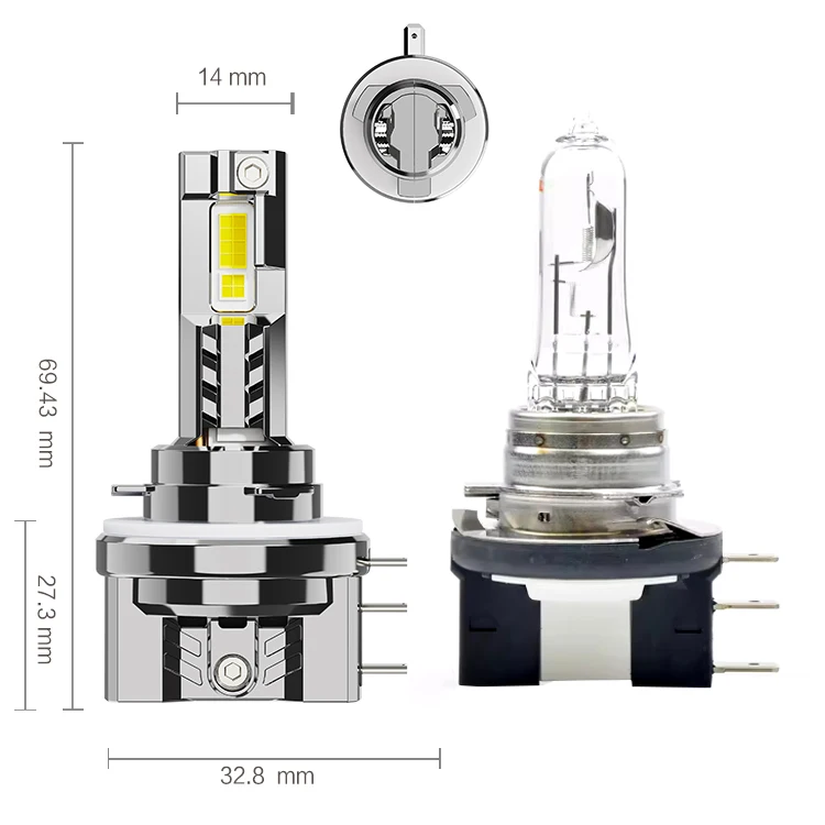 K22 H15 LED DRL High Beam Headlight Bulb - 12000LM Brightness