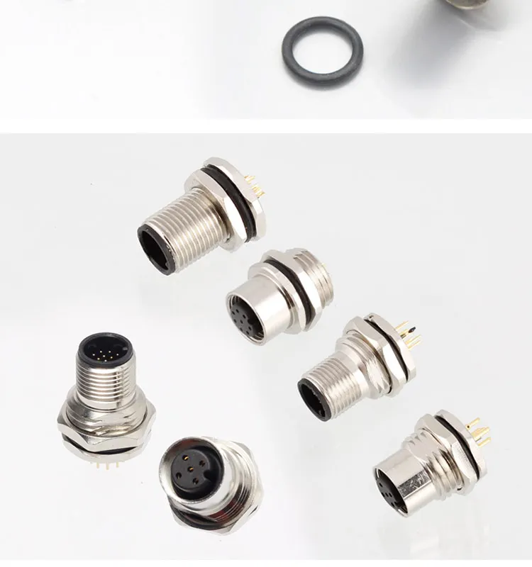 M12 Circular Connector Poe Device Cable3 4 5 6 8 12pin Waterproof Rear ...