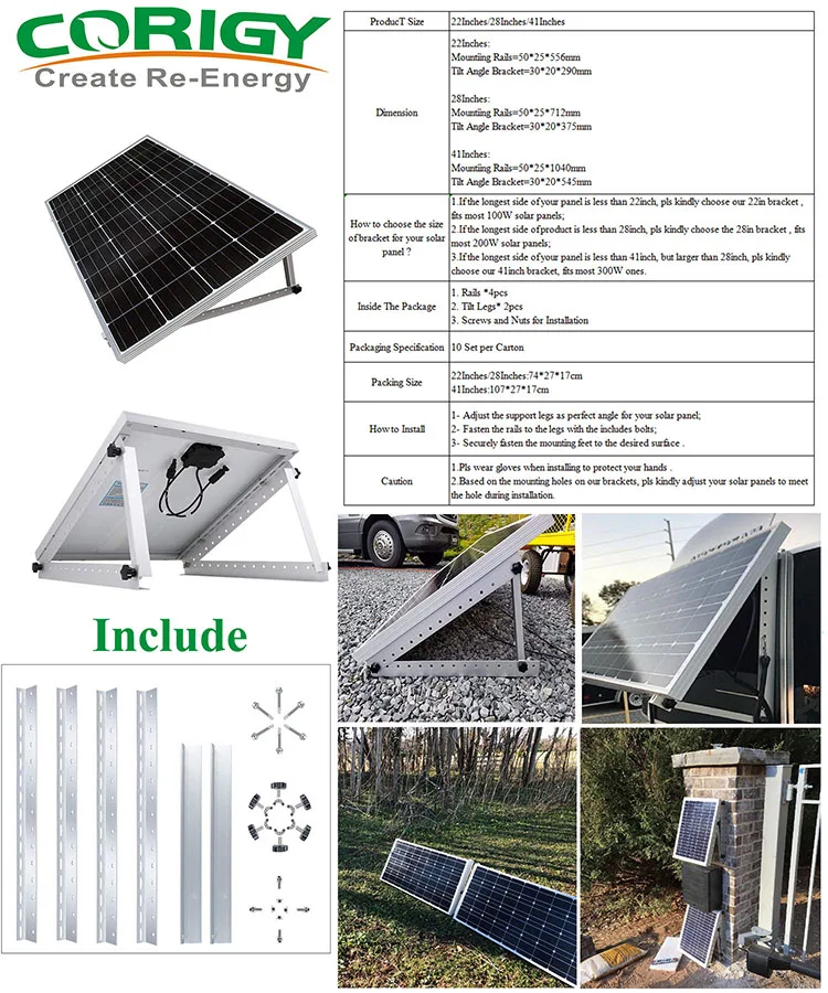 Corigy Triangle Solar Mounting Off-grid System Adjustable Triangle ...