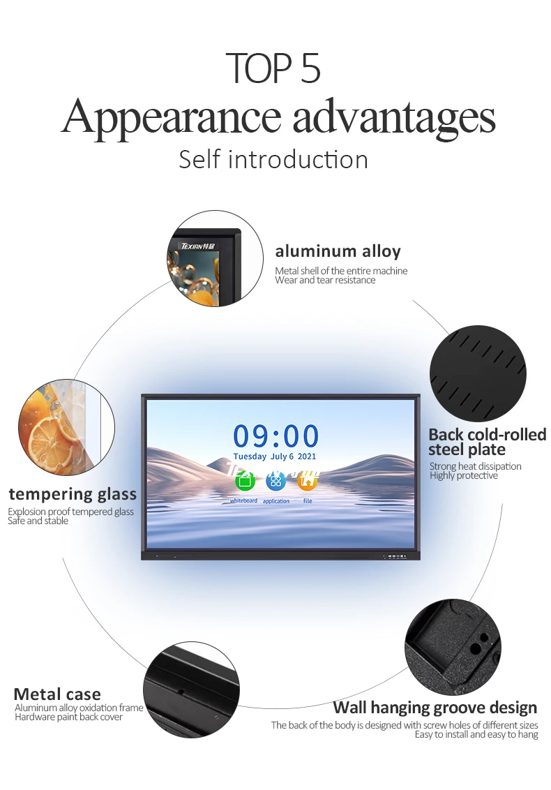 55-inch Interactive Touch Display Smart Board With Ssd Hard Drive And ...