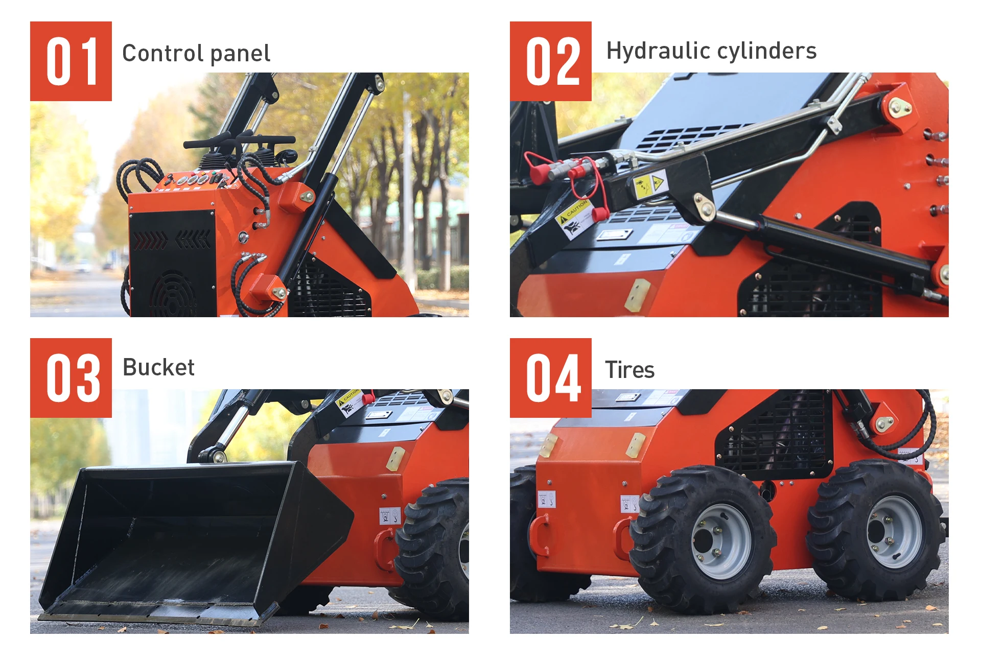 300kg Mini Skid Loader Track Skid Steer Loader With Fork With Epa ...