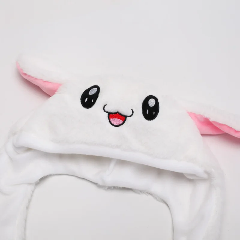 Bunny Hat With Air Pumping And Moving Ears Plush Lovely Soft Rabbit ...