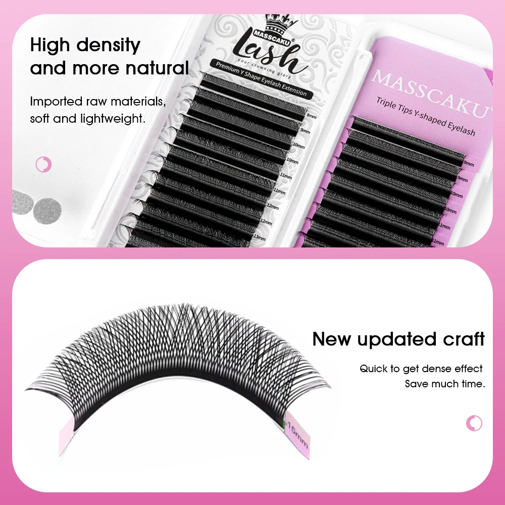 12 Rows Yy Shape Triple Tip Eyelash Masscaku Y Style Volume Eye Lashes ...