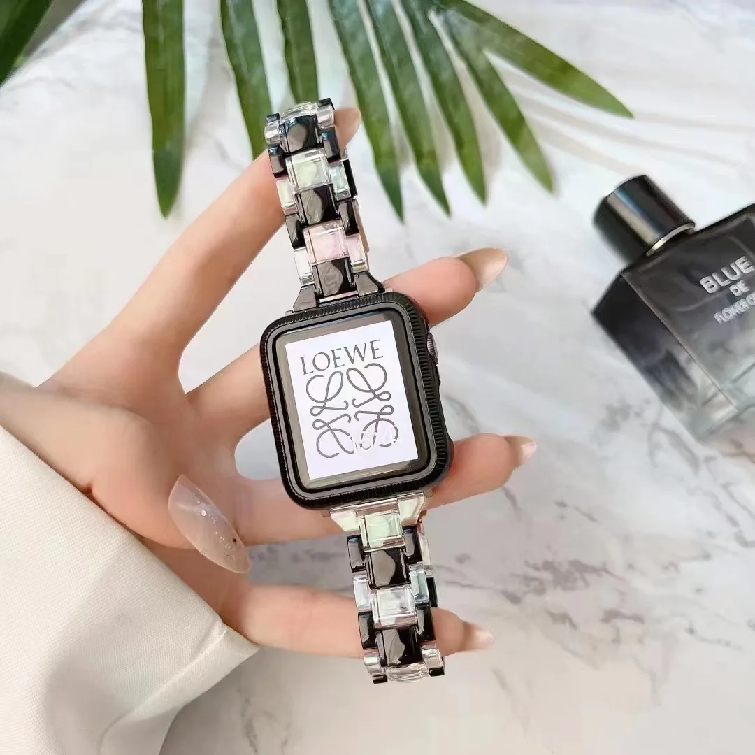 Pc Optical Maser Transparent Watch Band With Case Cover Set For Apple ...