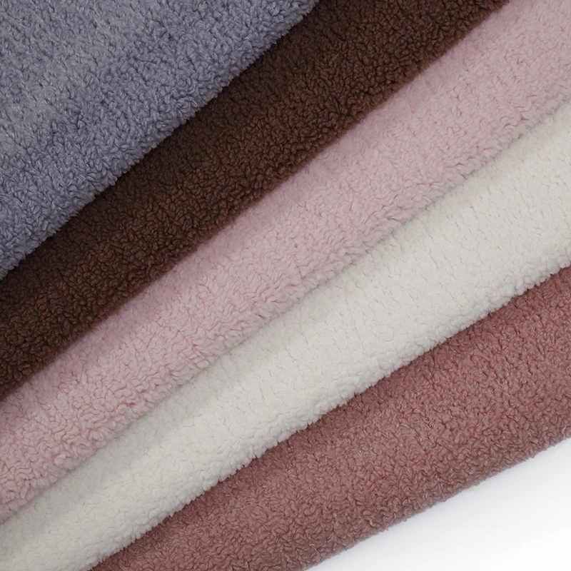 New Textiles Multiple Colour Thick Jacket Fur Teddy Bear Fleece Fabric ...