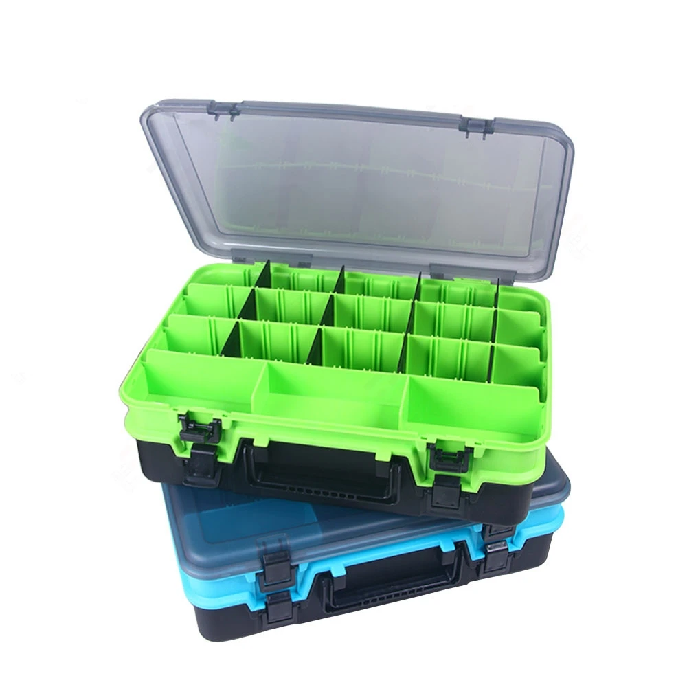 Top Right Fb109 Double Layer Fishing Box Fishing Tackle Box Plastic ...