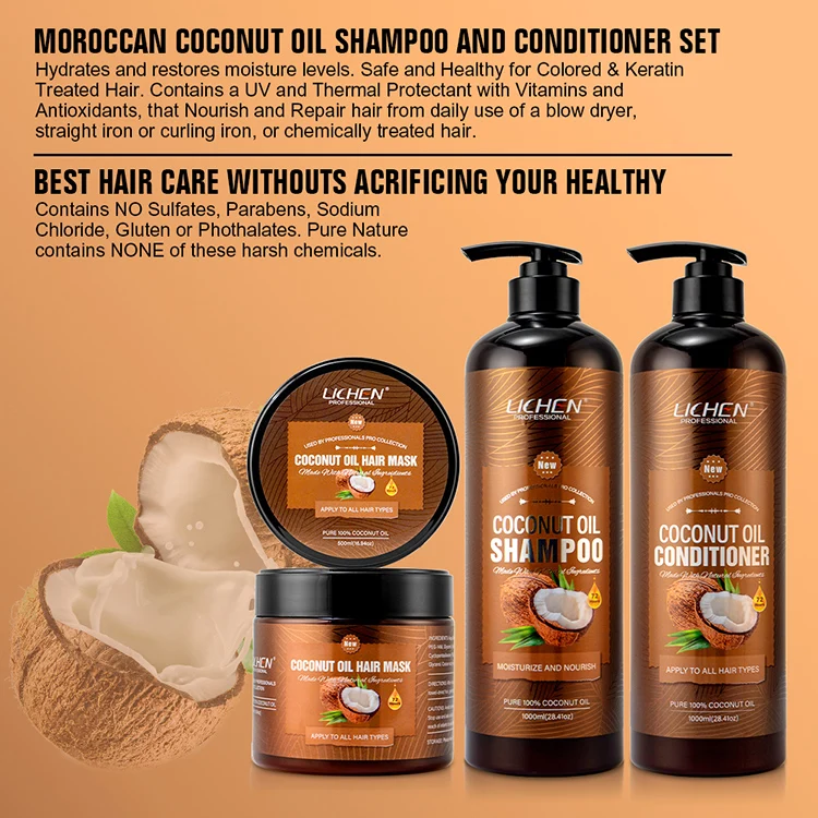 1 Liter Natural Organic Coconut Shampoo and Conditioner Private Label ...