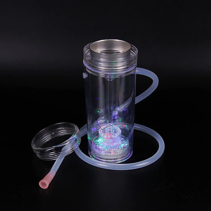 Round Clear Electric Hookah Travel Smoking Shisha Bottle Portable ...