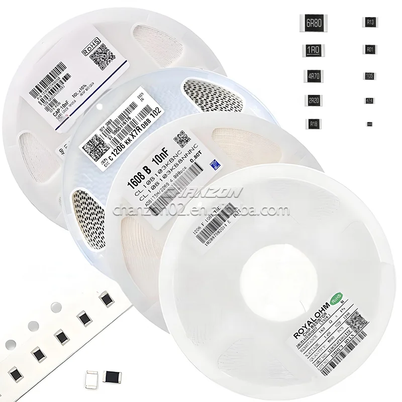 Original 0201 0402 0603 0805 1206 2010 SMD Resistors Zero 10 44 51 80 ...