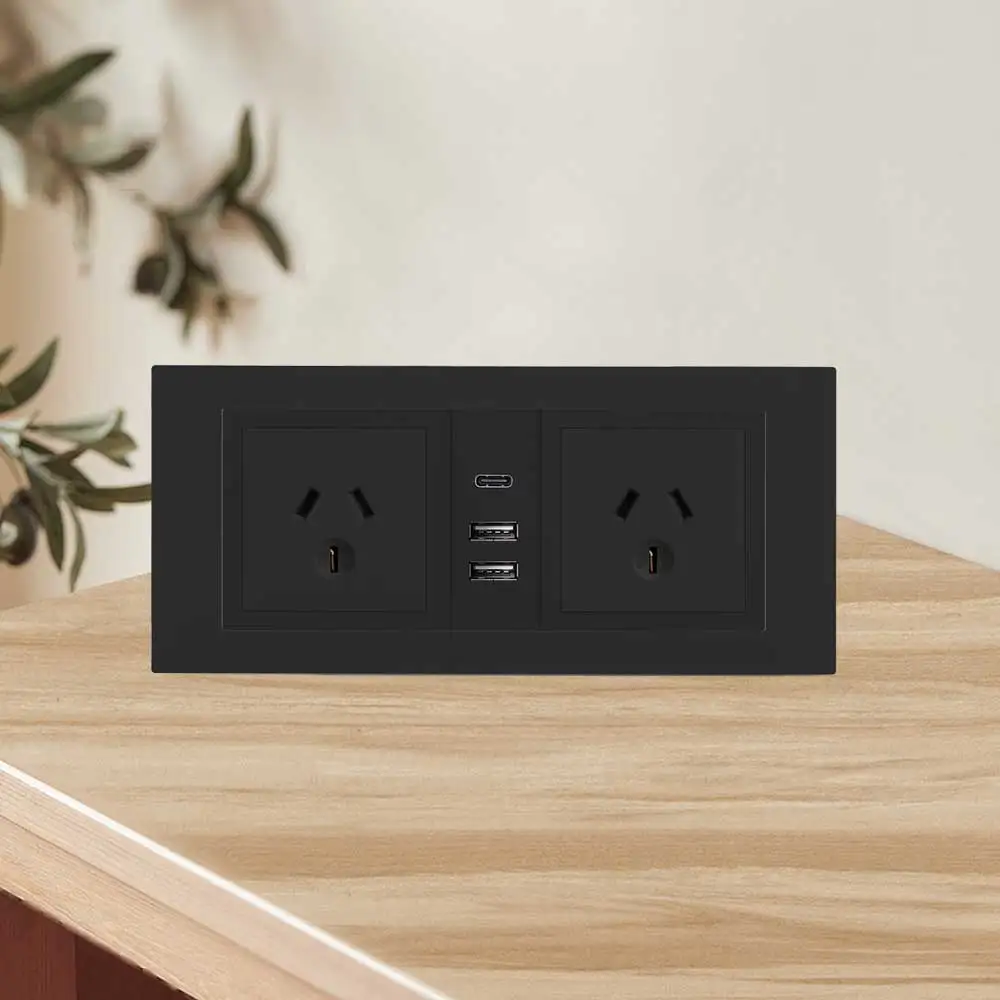 Oswell Desktop Double Power Point Wall Socket Hotel Socket 2 Gang ...