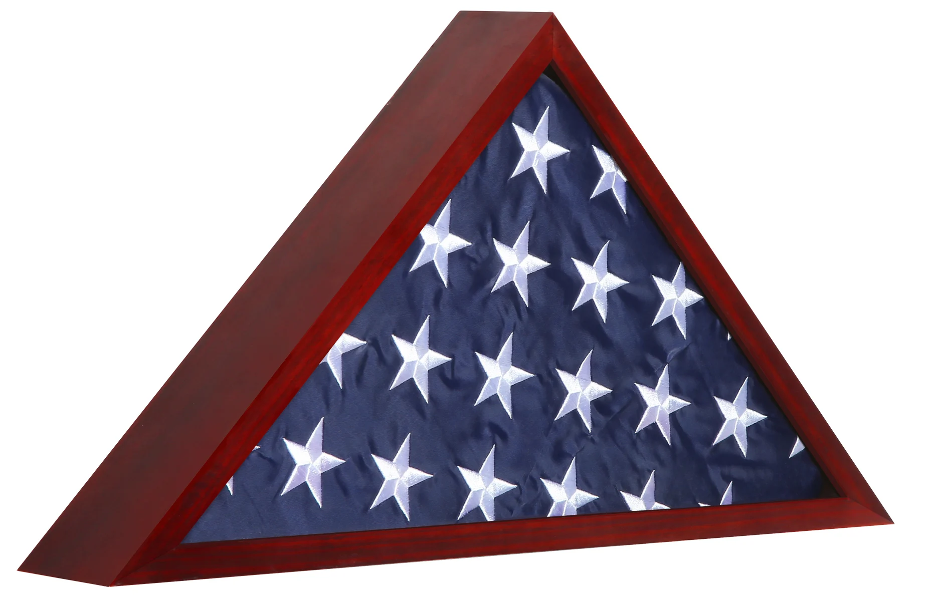 Solid Wood Flag Display Case - Triangular Design