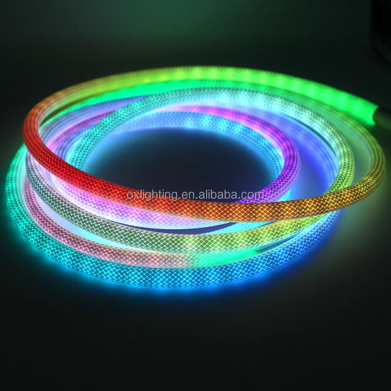 Braided Addressable RGB 360 Degree WS2812B LED Light Strip