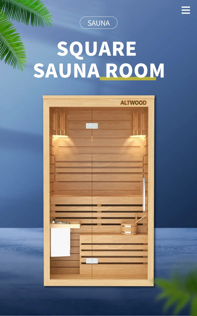 Luxury Modern Hemlock Solid Wood 2-Person Dry Steam Sauna Room for ...