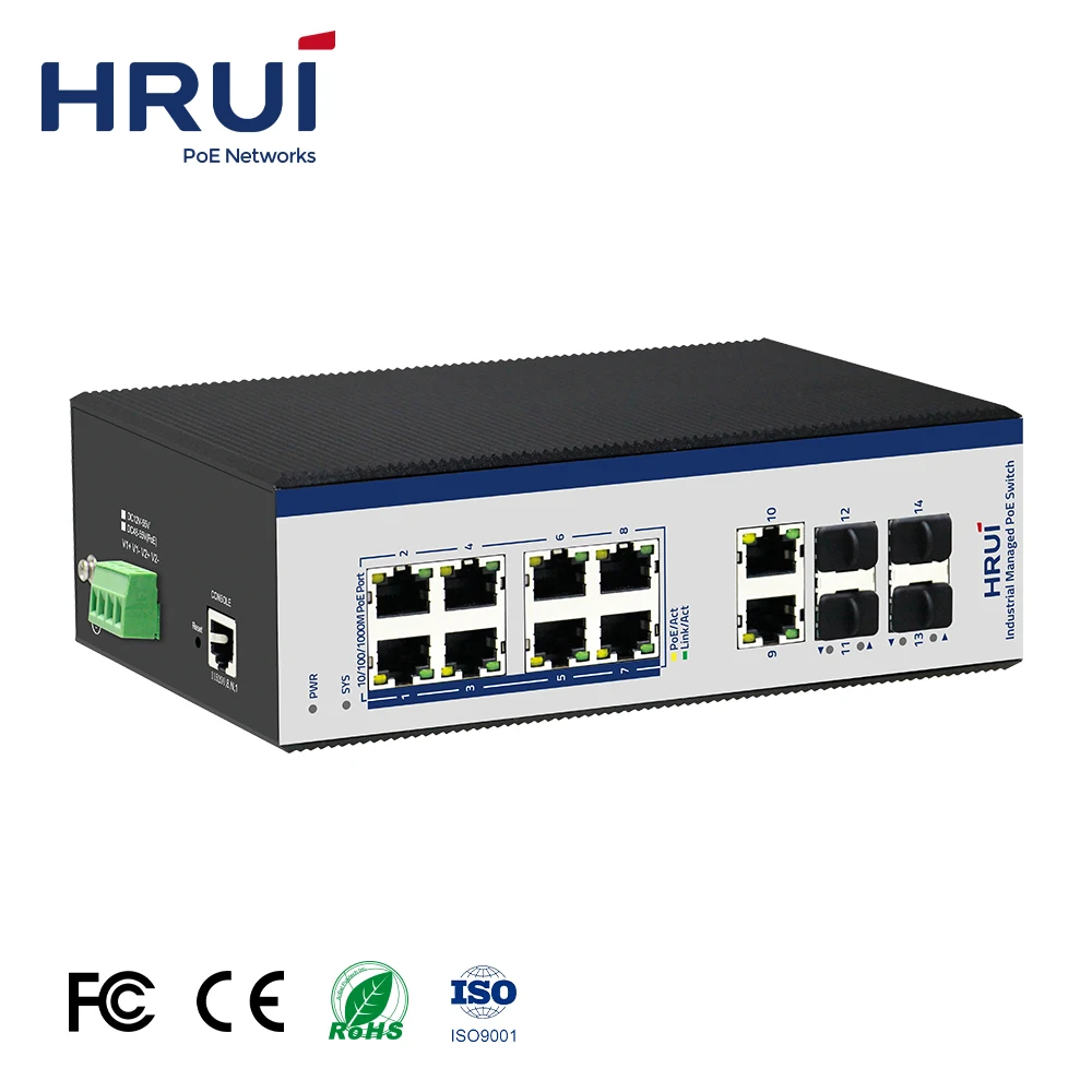 Rail DIN IP40 Surge 6KV 8 Ports L2 Managed Gigabit Poe Switch
