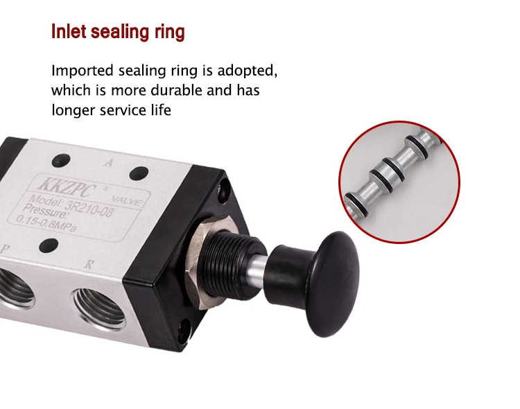 3R210-08 3 Way 2 Position Port 1/4" Push Solenoid Spring Return ...