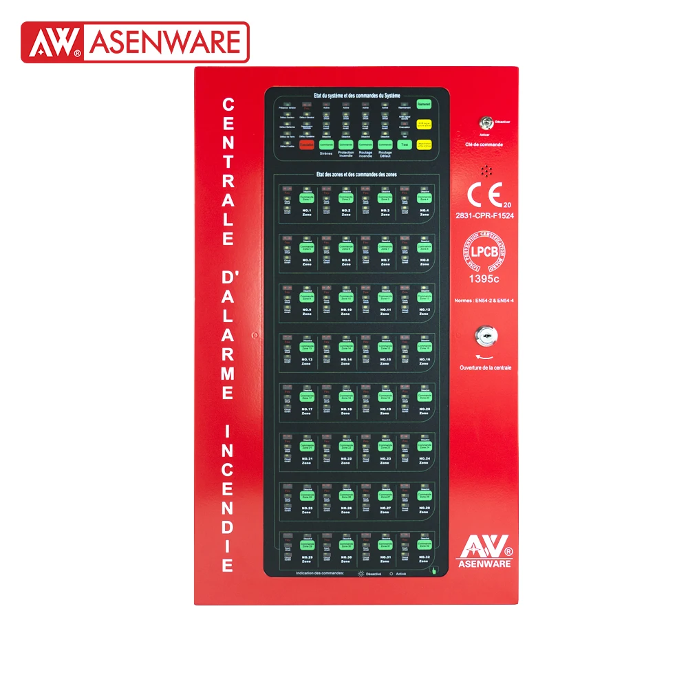 2 Wires 12 Zones Conventional Home Fire Alarm System Panel French ...