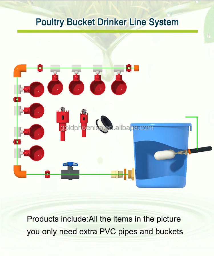Tyc Diy Float Valve Controlled Pvc Tee Fitting Chicken Water Cups ...