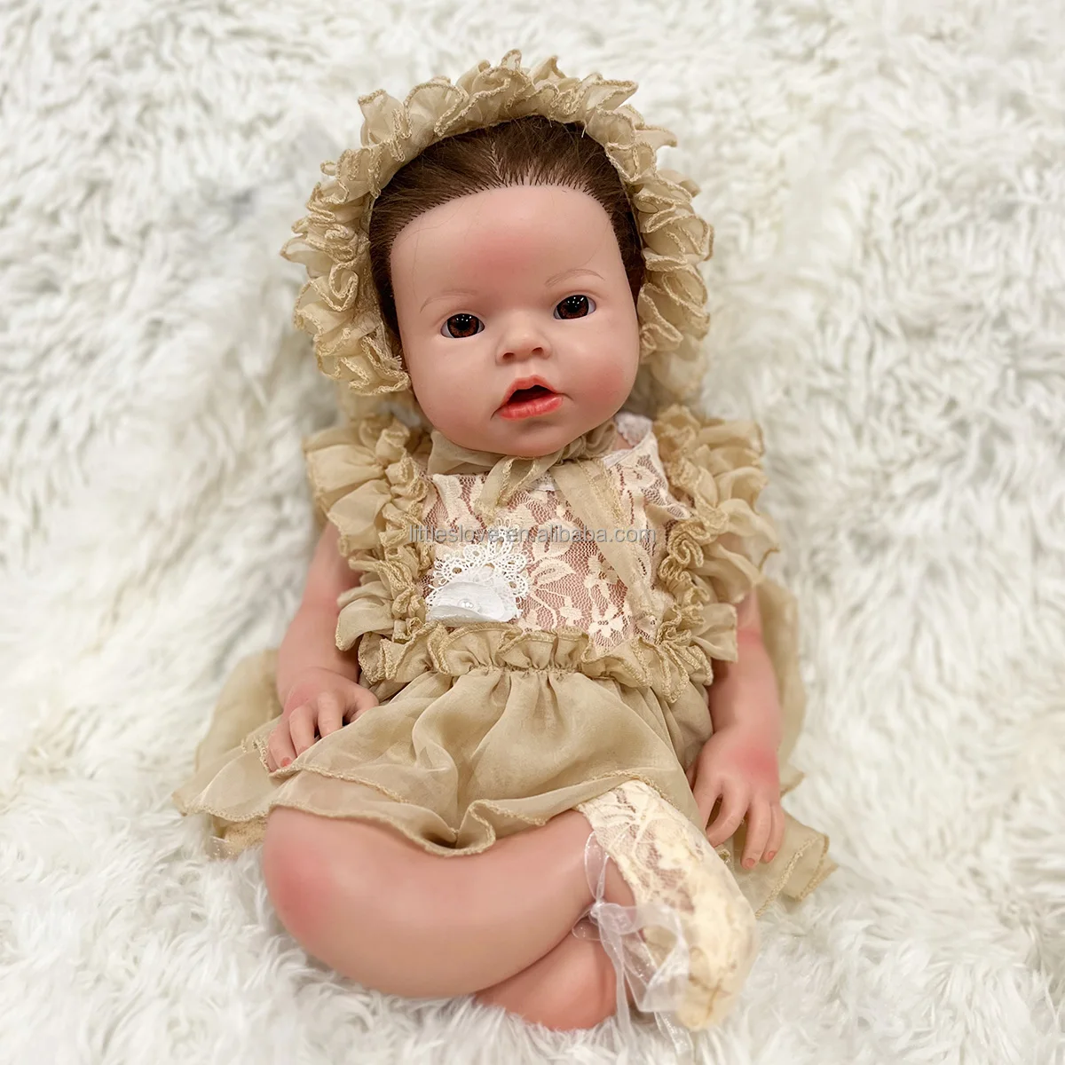 20" Full Solid Silicone Baby Doll Bebe Reborn Doll Painted Can Drink ...