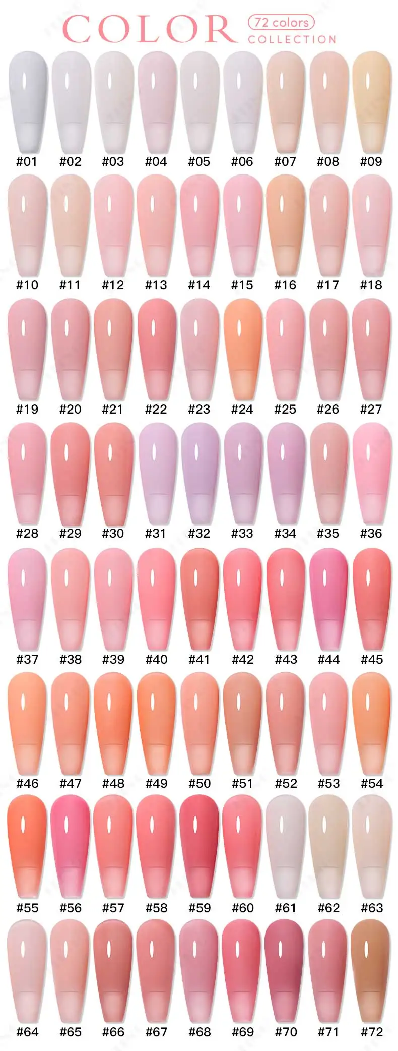 JTING Gel Builder in a Bottle - 72colors Hema Free UV Gel