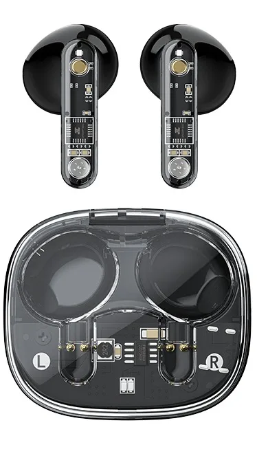 Recci Transparent Mecha Style Wireless Earbuds Half In Ear Design Tws ...