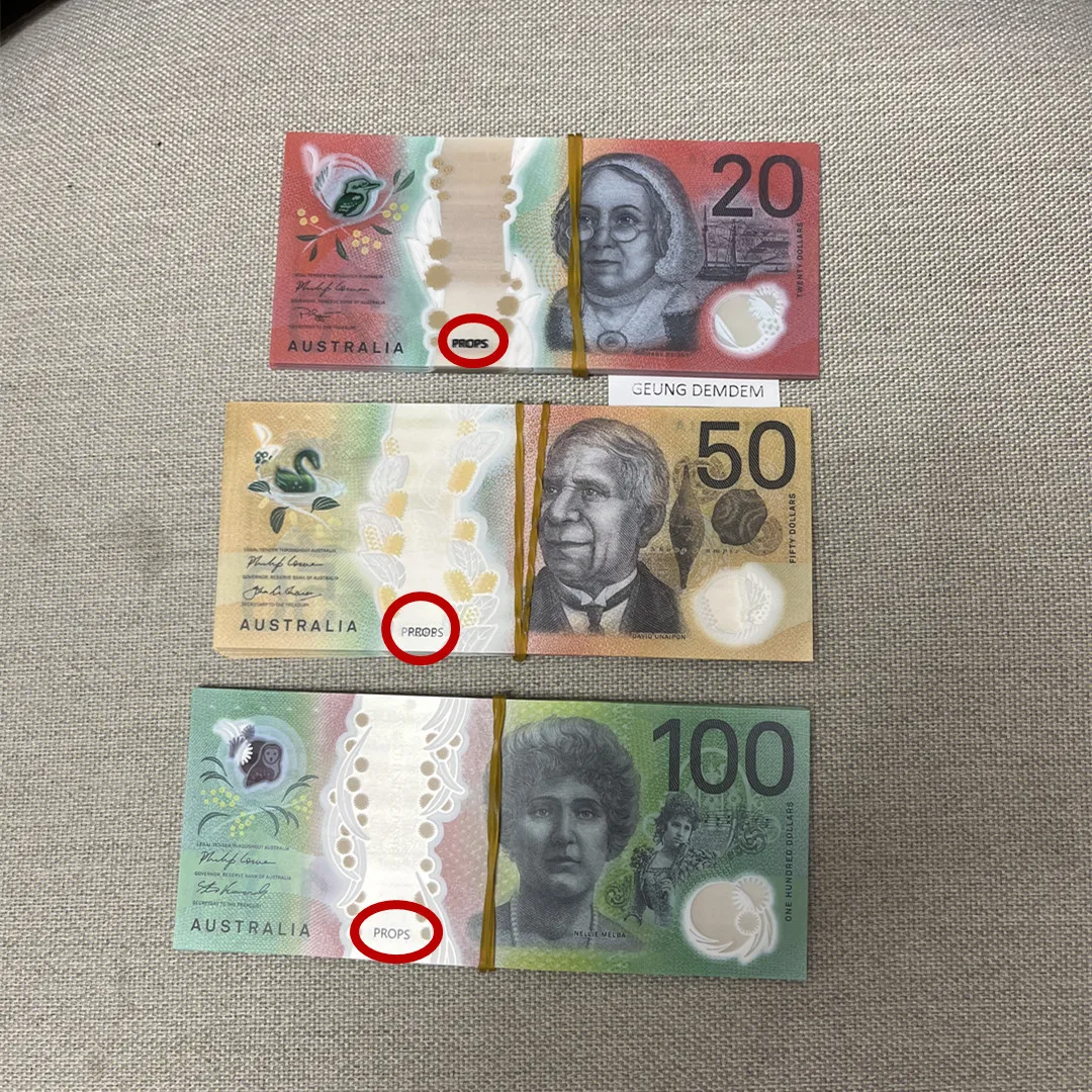 Ultra-Thin Polymer Dollar Prop Banknote 20 50 100 Australian Currency ...