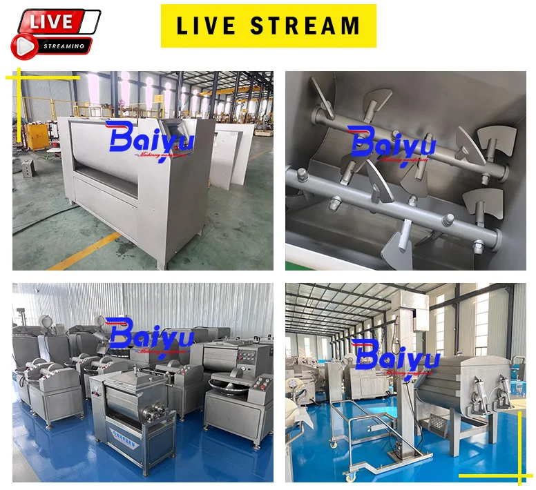Baiyu PLC Automatic Paddle Mixer Machine Small 100Kg Heavy Duty Meat ...
