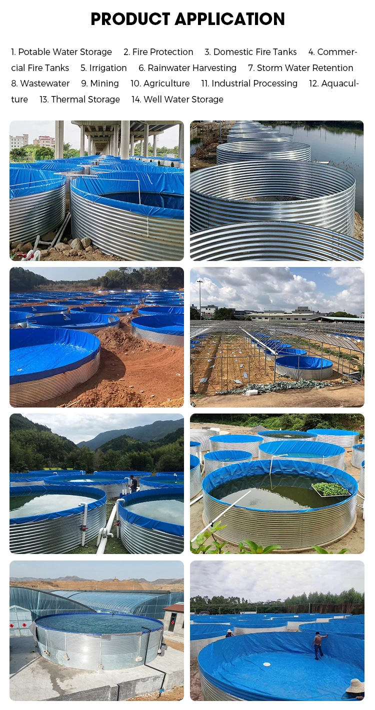Galvanizee Steel Corrugated Water Tank Round Water tank for Big Fish ...