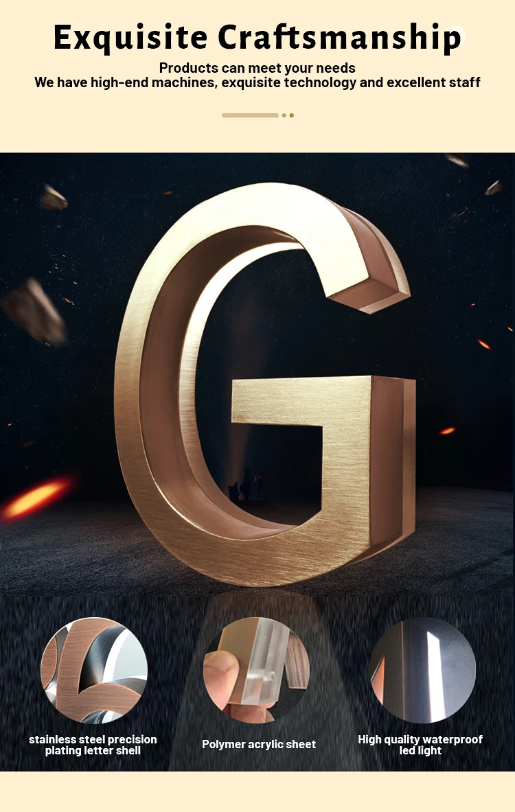 Custom Outdoor Business Logo Signages 3d Backlit Metal Sign Letter ...