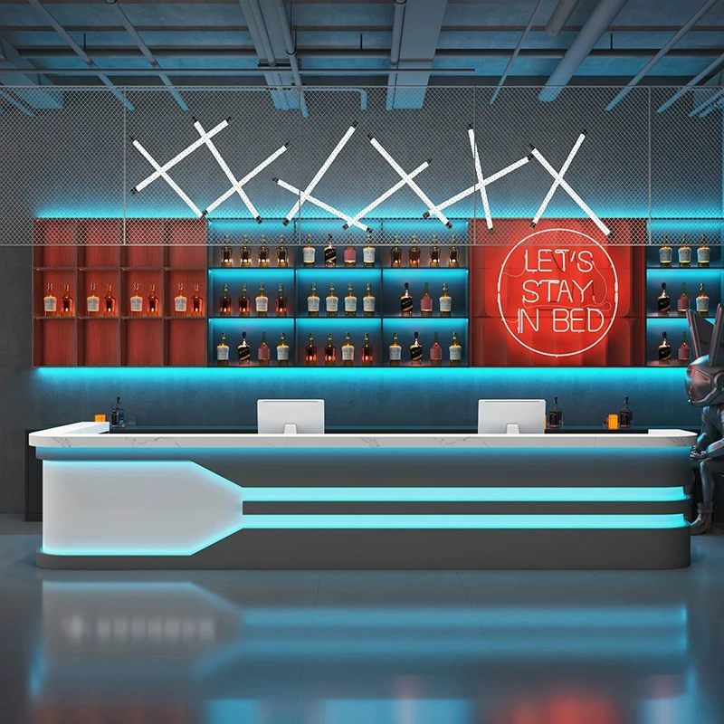 Modern Industrial Style Front Desk for Bars Hotels KTVs Internet Cafes ...