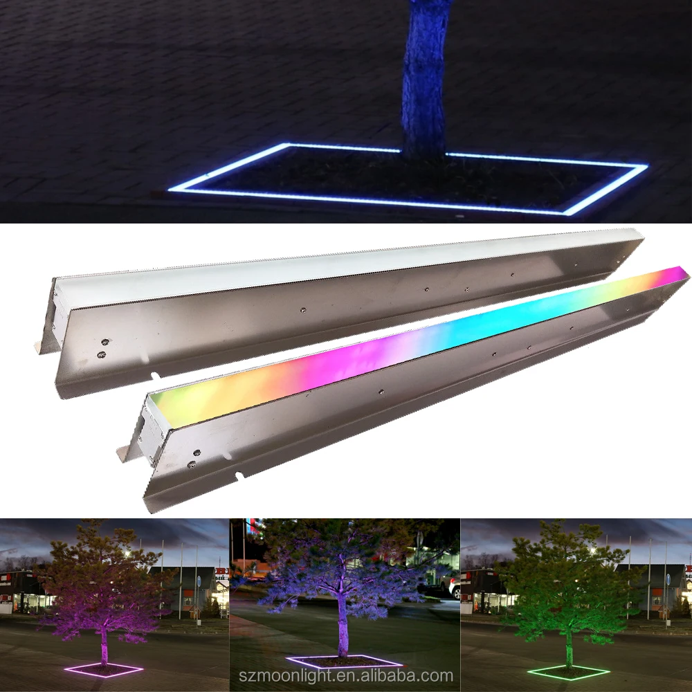 Stainless Steel Linear Tree Lighting - RGB Color Outdoor
