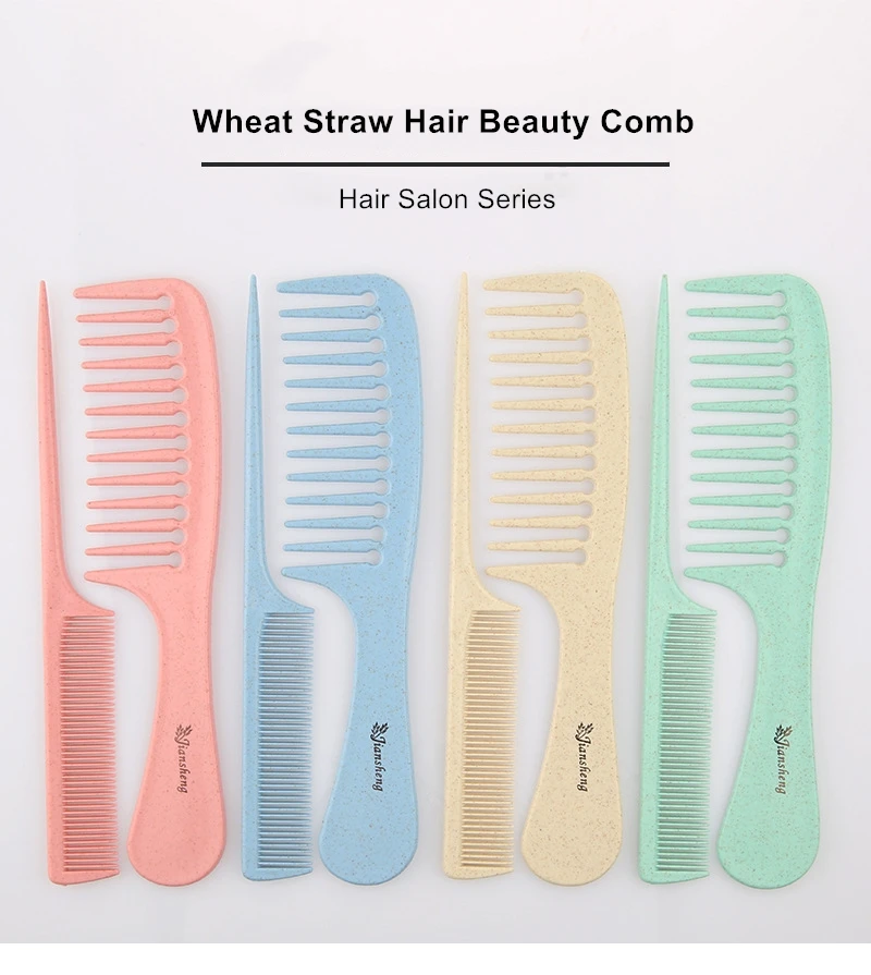 Salon Home Hotel Eco-friendly Wheat Straw Reusable Wide Tooth Comb Rat ...