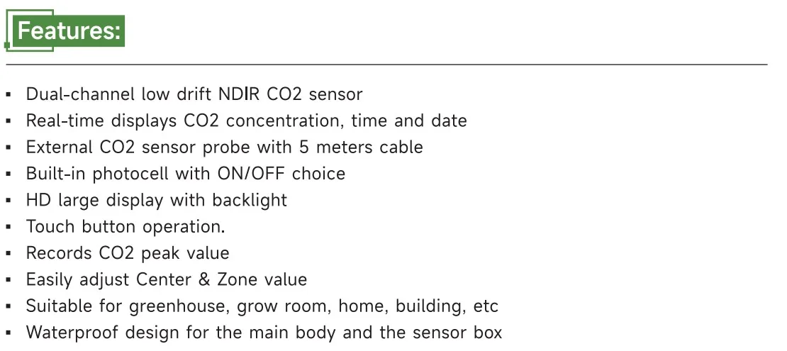 Multi Function CO2 Controller for Greenhouse & Grow Room