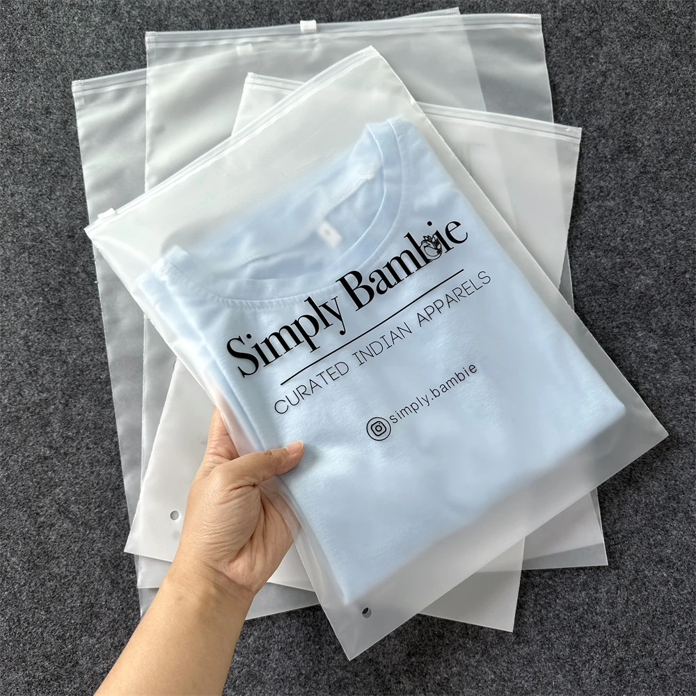 Custom Black PVC Plastic Packaging Bags for Tshirts & Hoodies