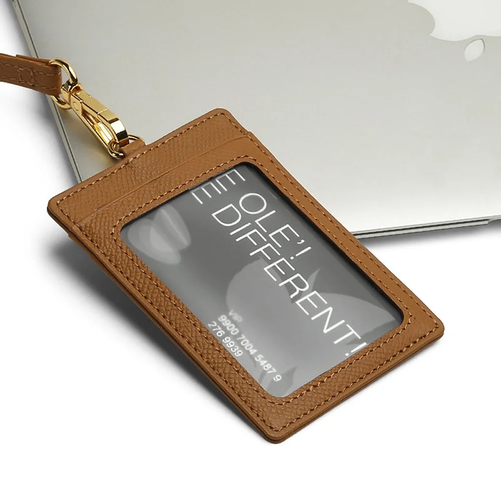 Premium Durable Customized Logo Genuine Leather Business ID Credit ...