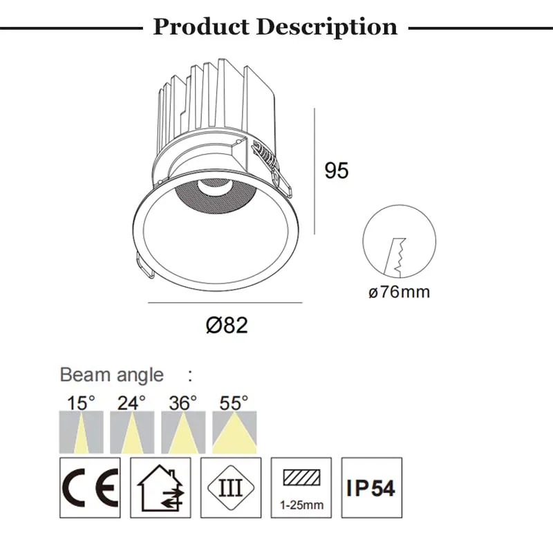 ALPHALCUE Dim to Warm 6500K Smart Ceil Led Downlight Round 10W Ip54 Bathroom Deep Downlight Led ...
