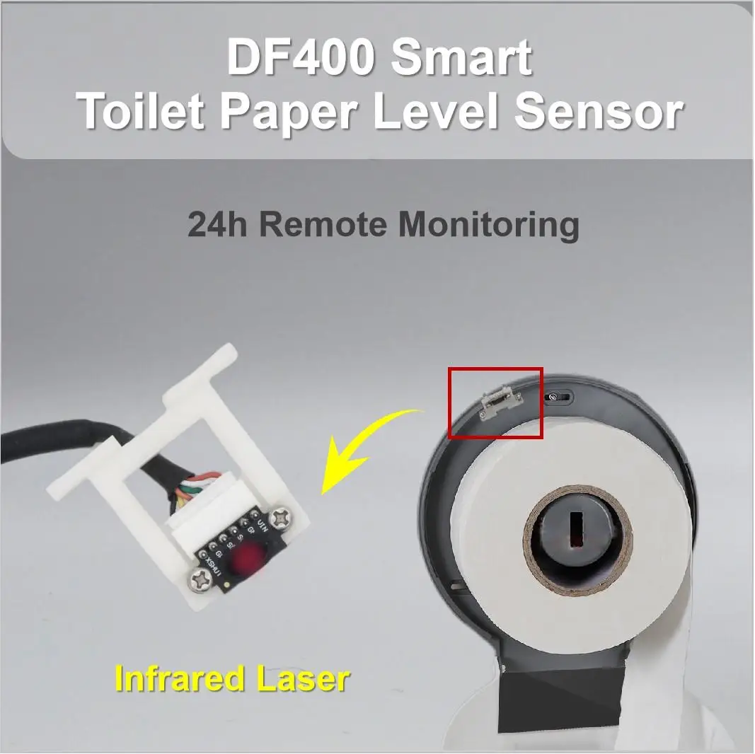 Wireless NB-IoT LoRaWAN Smart Toilet Roll Paper Holder with Laser ...